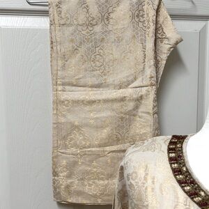 Dresses | Shalwar Kameez Indian Pakistani Off White Golden Jamawar ...